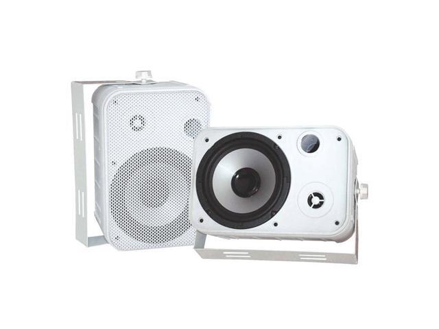Pyle 6.5" Indoor/Outdoor Waterproof Speakers - 500W Max Power  Bass Reflex Vent  Heavy Duty Abs Construction - White