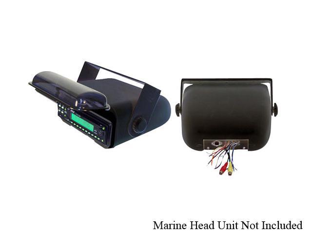 Pyle Universal Marine Stereo Housing with Full Chassis Wired Casing (Black) - Black