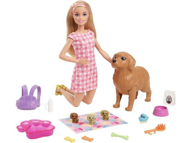 Click here for Barbie Doll and Newborn Pups Playset with Dog  3 P... prices
