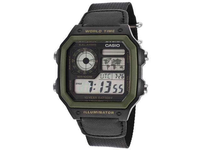 Click here for Mens Casio Digital Square Black And Green Watch AE... prices