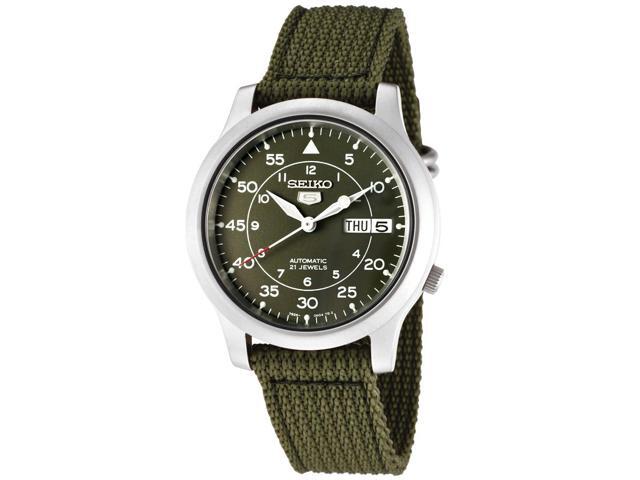 Click here for Mens Seiko 5 Automatic Fabric Watch - Green prices