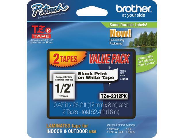 Click here for Brother TZE2312PK Black Print on Premium White Lam... prices