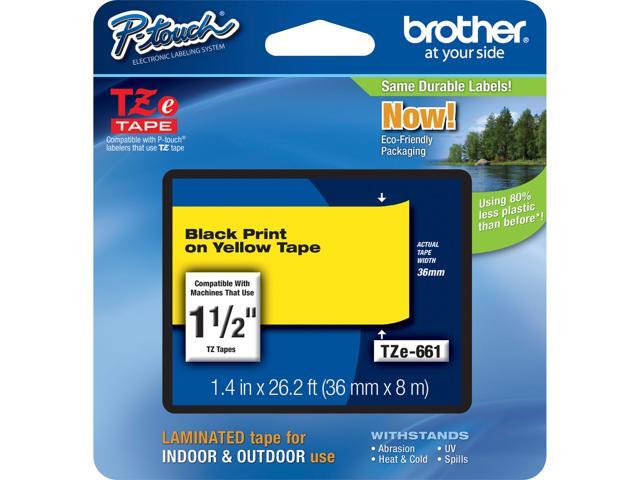 Click here for Brother TZE661 36 mm (1.40) Black on Yellow tape f... prices