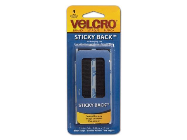 Click here for 90075 VELCRO STICKY BACK STRIP 3 4X3 5 BLACK 4PC prices