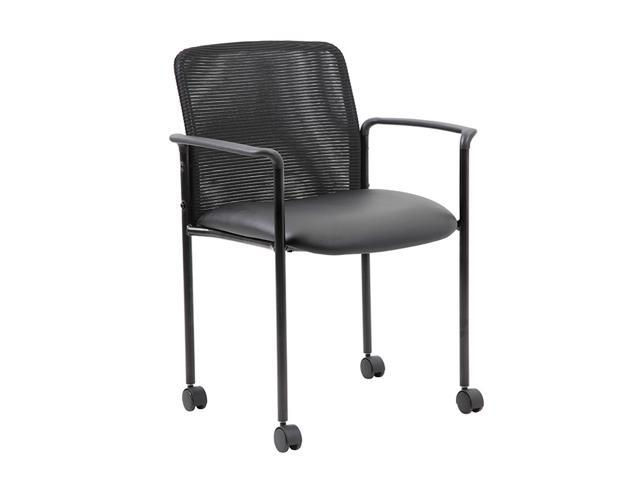 Click here for BOSS Black Stackable Mesh Guest Chair with Casters... prices
