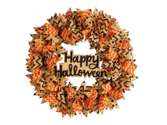 Click here for Nearly Natural 30 Halloween Burlap Ribbon Wreath prices
