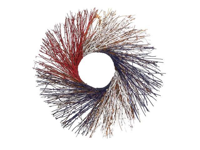 Click here for Nearly Natural 24 Americana Twig Wreath Red White... prices