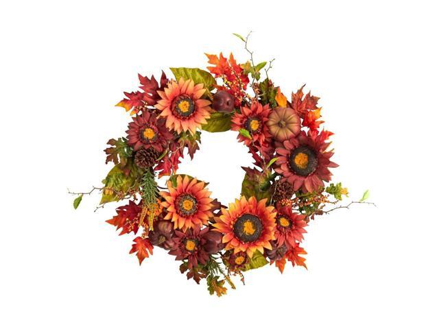 Click here for Nearly Natural 24 Sunflower Pumpkin & Berries Fall... prices