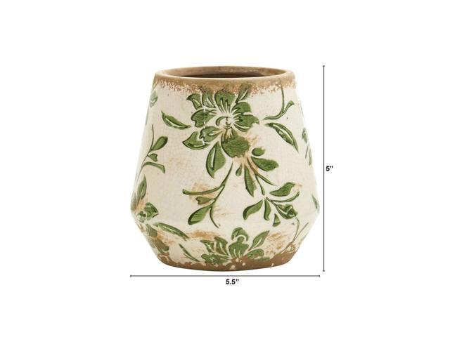 Click here for Nearly Natural 5.5 Tuscan Ceramic Green Scroll Pla... prices