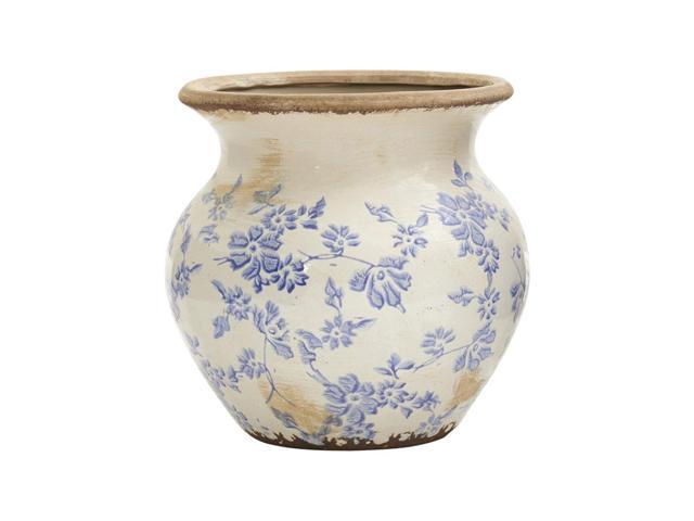 Click here for Nearly Natural 7 Tuscan Ceramic Blue Scroll Urn Va... prices