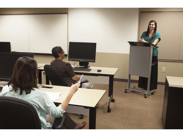 Click here for Luxor LX-ADJ-DW Adjustable Height Lectern Podium M... prices