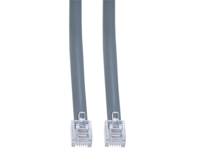 Click here for RJ12  6P / 6C  Silver Satin Flat  Straight  1 ft (... prices