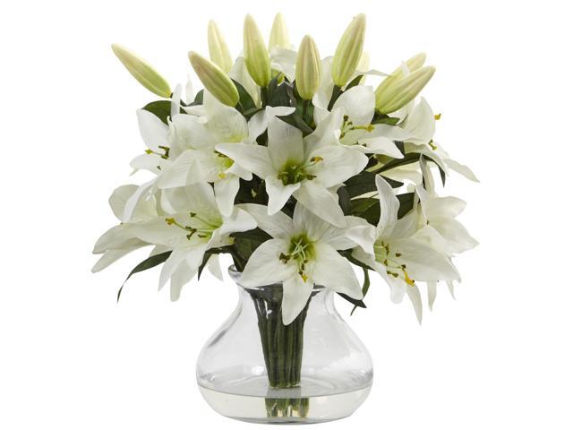 Click here for Nearly Natural Home Garden Decorative Lily Arrange... prices