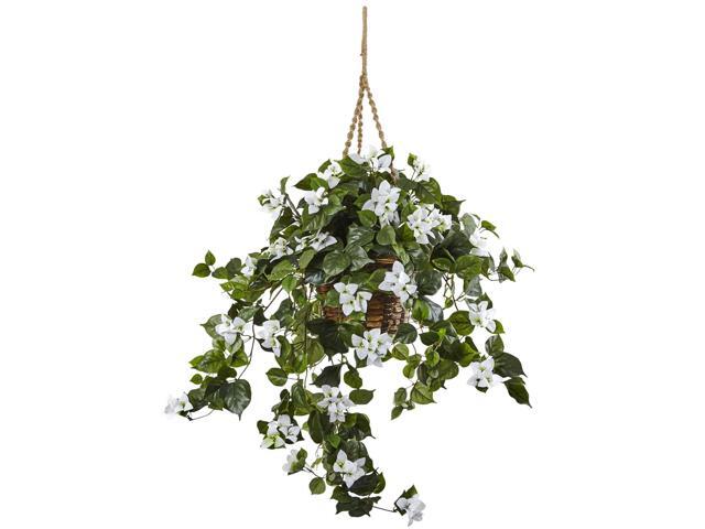 Click here for Nearly Natural 6868-WH Bougainvillea Hanging Baske... prices