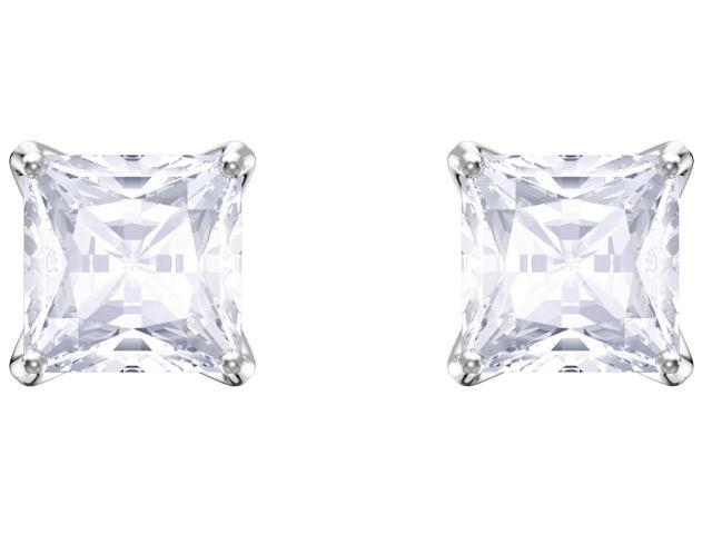 Swarovski Crystal Square Stud Earrings - White