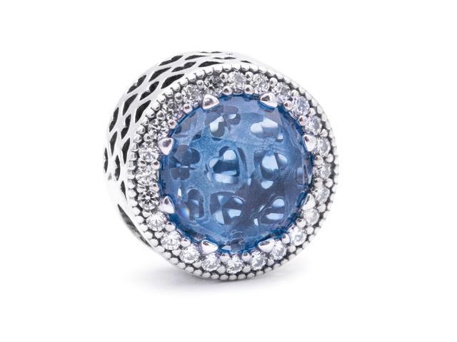 Click here for PANDORA Radiant Hearts Charm - Sky-Blue Crystal &... prices