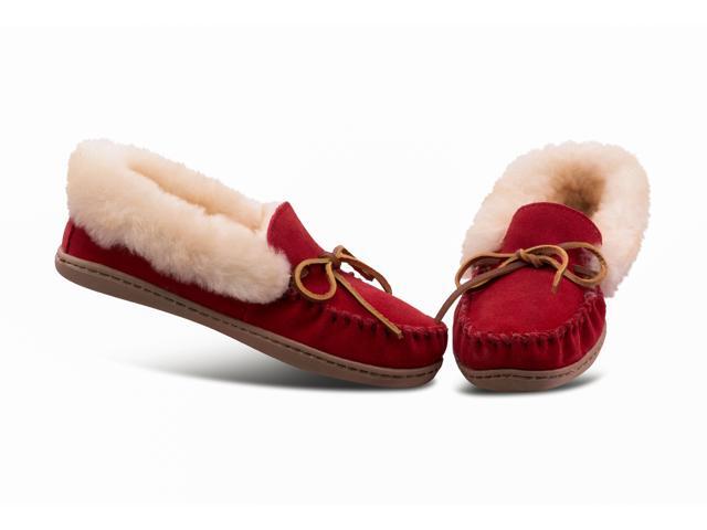 Click here for Minnetonka Womens Alpine Sheepskin Moccasin - Red... prices