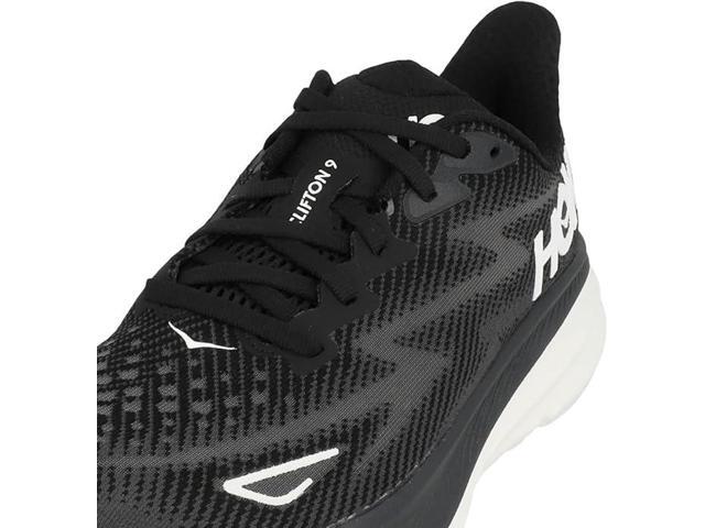 Click here for Hoka One Womens Clifton 9 Road Running Shoes - Bla... prices
