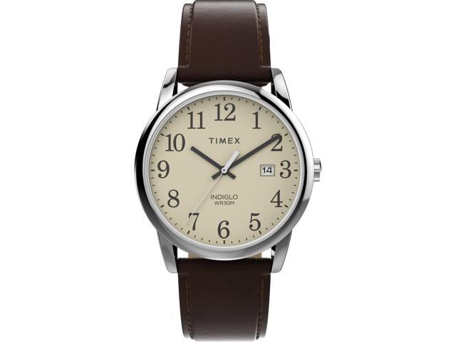 Click here for Timex Easy Reader Silver-Tone/Brown Mens Watch prices
