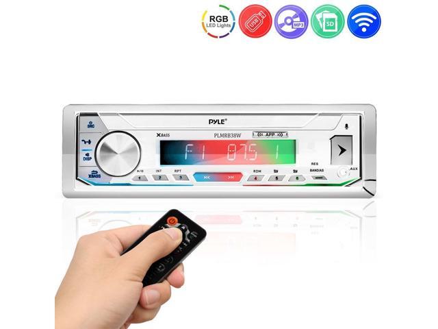 Marine Stereo Receiver Power Amplifier - Am/Fm/MP3/Usb/Aux/Sd  30 Preset Stations with Lcd Display & Remote Control - White