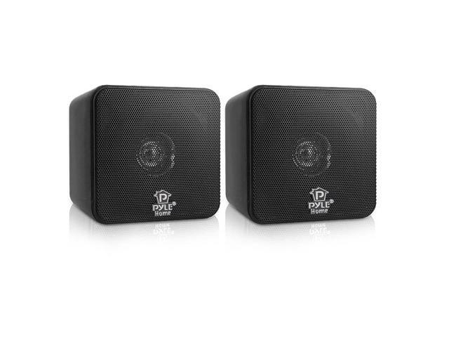 Pyle 4 200W Mini Cube Bookshelf Speakers - Black (Pair) - PCB4BK - Black