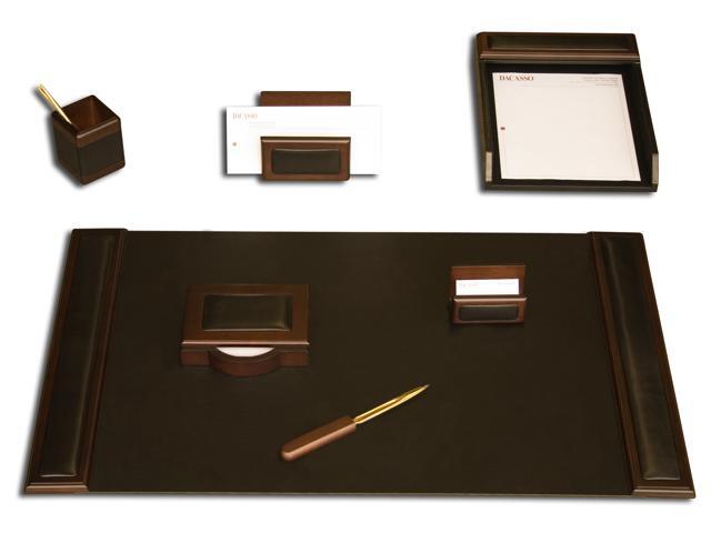Click here for D8404 Walnut & Leather 7Pc Desk Set 34 x 20 Desk P... prices