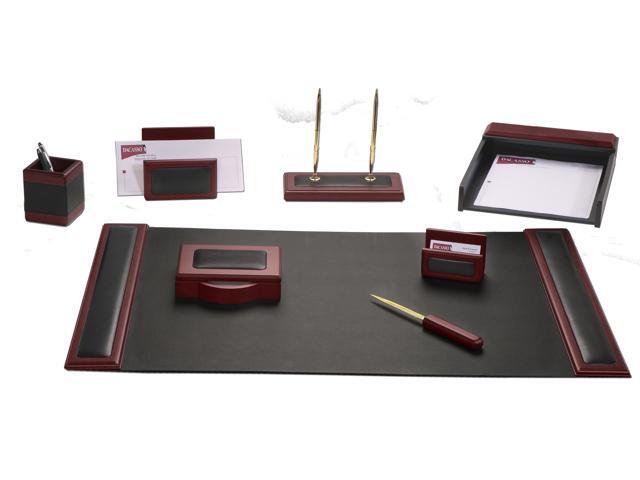Click here for D8012 Rosewood & Leather 8Pc Desk Set 34 x 20 Desk... prices
