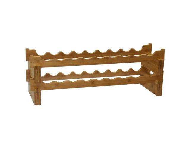 Click here for Oceanstar 18-Bottle Stackable Bamboo Wine Rack - N... prices
