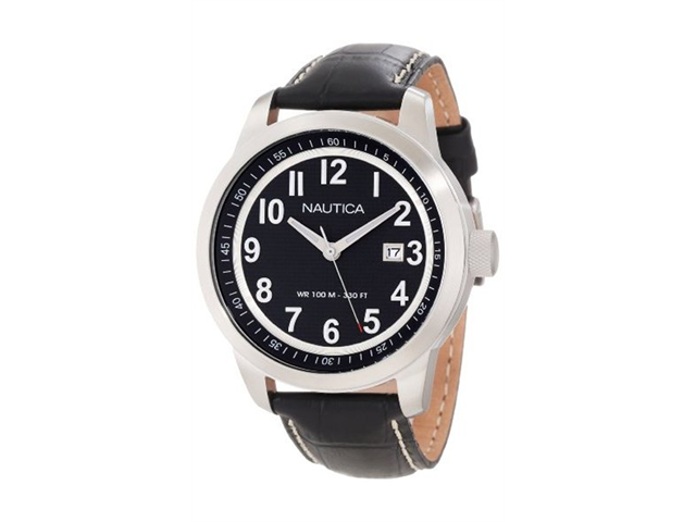 Click here for Nautica Mens N13604G Black Crocodile Leather Quart... prices