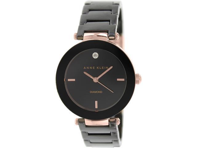 Click here for Anne Klein Womens AK-1018RGBK Black Ceramic Quartz... prices