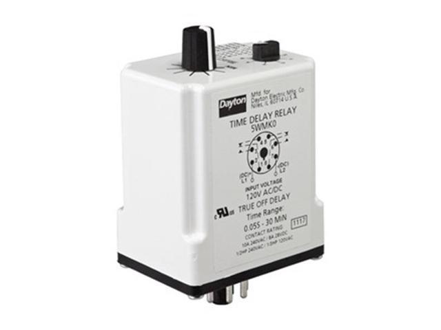 Click here for DAYTON 5WMK0 Time Delay Relay 120VAC/DC 10A DPDT prices
