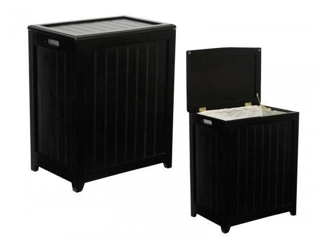 Click here for Mahogany Finished Beadboard Hamper with Liner - by... prices