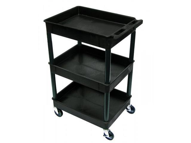 Click here for Luxor STC111-B Three Tub Shelf Utility Cart with 1... prices
