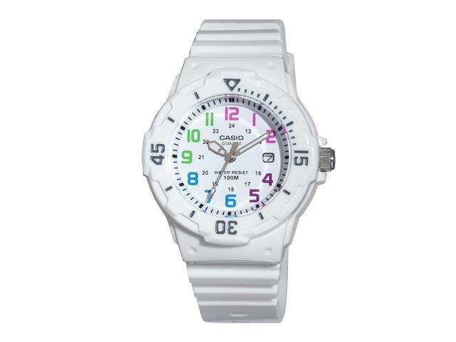 Click here for Casio #LRW200H-7BV Womens White Rubber Band 100M S... prices