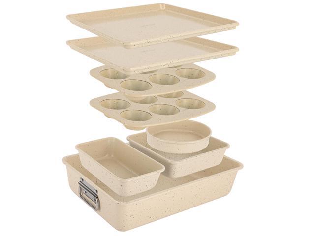 Click here for NutriChef 8-Piece Stackable Bakeware Set - Carbon... prices