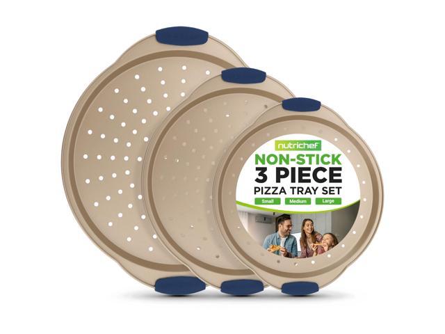 Click here for NutriChef 3-Piece Pizza Tray Set with Silicone Han... prices