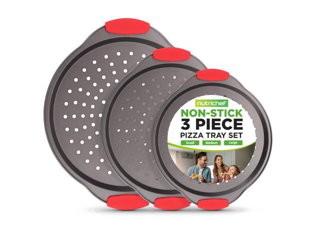 Click here for NutriChef 3-Piece Pizza Tray Set with Silicone Han... prices