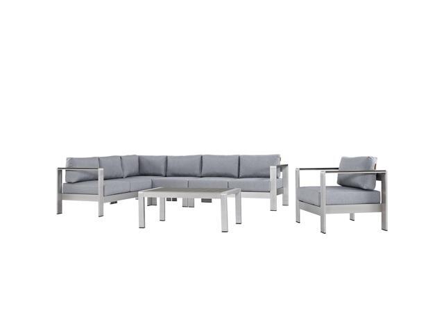 Click here for Shore 6 Piece Outdoor Patio Aluminum Sectional Sof... prices