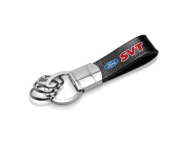 Click here for Ford SVT Black Real Leather Strap Chrome Round Hoo... prices