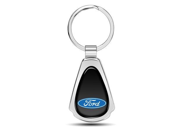 Click here for Ford Logo Black Dome Chrome Metal Teardrop Key Cha... prices