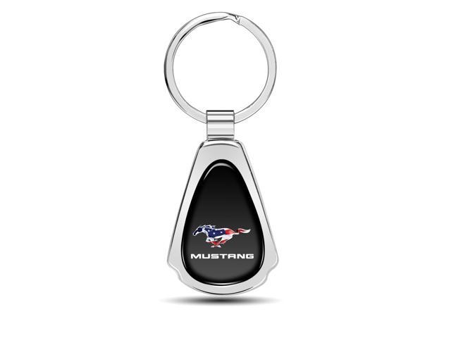 Click here for Ford Mustang Pony in USA Flag Black Dome Chrome Me... prices