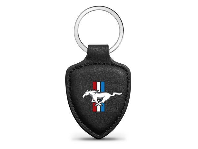 Click here for Ford Mustang Tri-Bar Logo Black Real Leather Shiel... prices