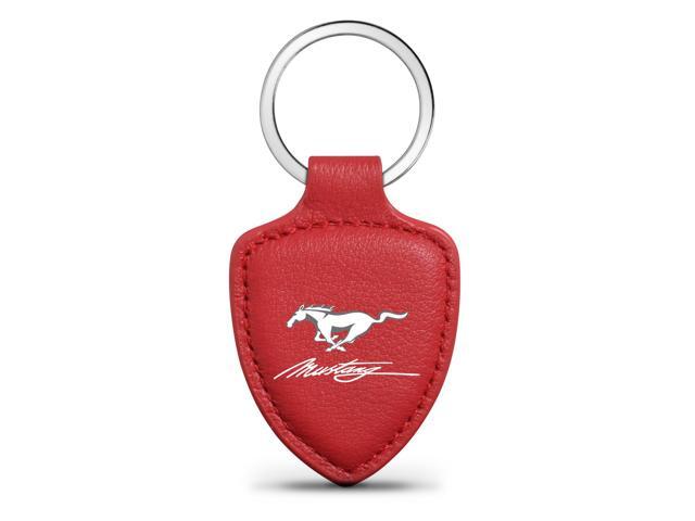 Click here for Ford Mustang Script Red Real Leather Shield-Style... prices