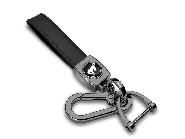 Click here for Ford Bronco Logo in Black on Black Leather Loop-St... prices