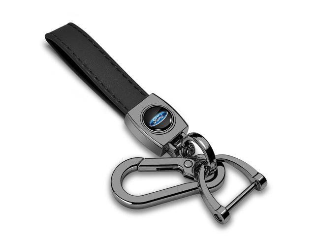 Click here for Ford Logo in Black on Black Leather Loop-Strap Dar... prices