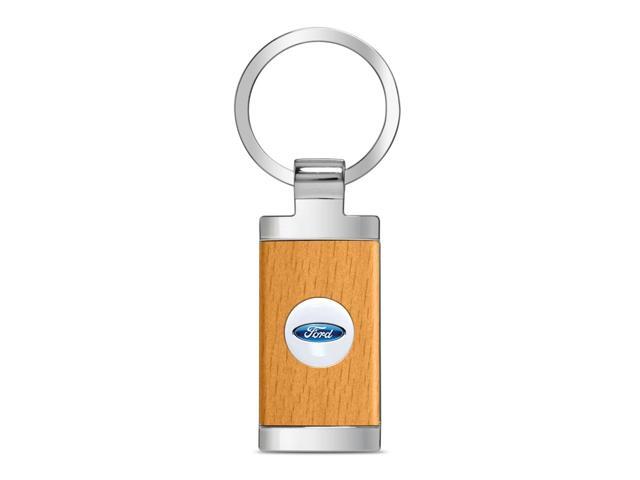 Click here for Ford Roundel Logo in White on Maple Wood Chrome Me... prices