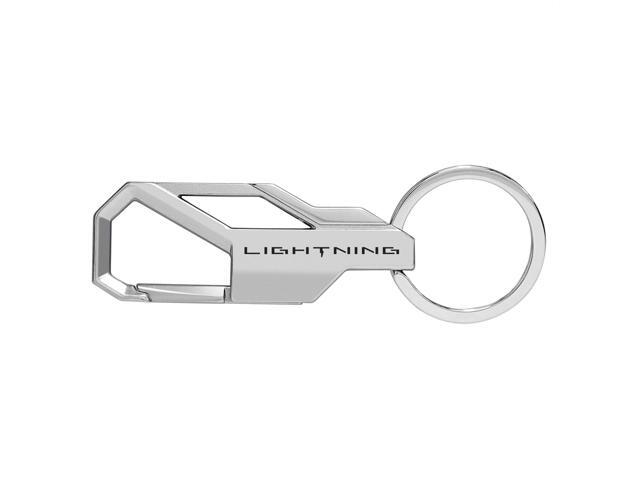 Click here for Ford F-150 Lightning Silver Snap Hook Metal Key Ch... prices