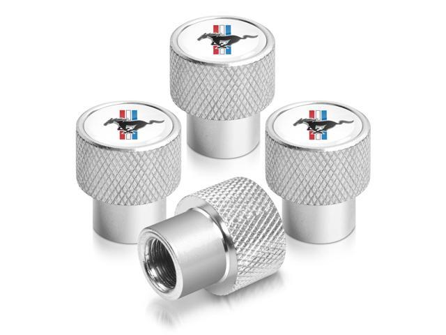 Click here for Ford Mustang Tri-Bar in White on Silver Chrome Alu... prices