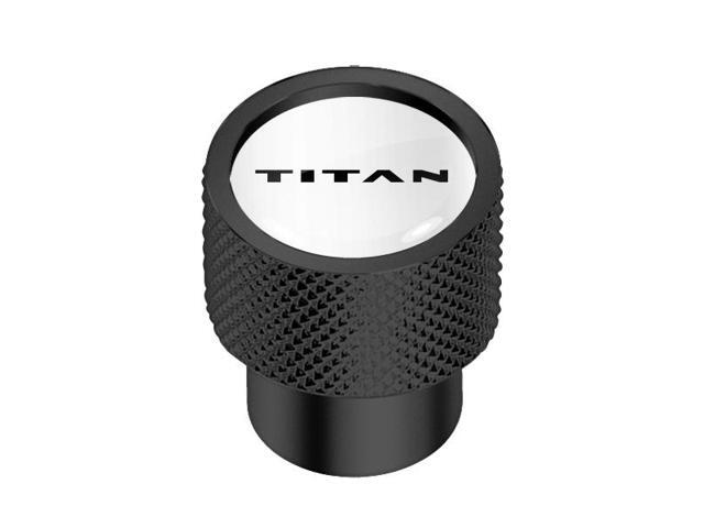 Click here for Nissan Titan Logo in White on Black Aluminum Tire... prices