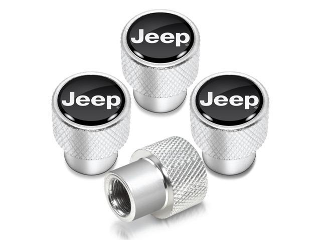 Click here for Jeep in Black on Shining Silver Aluminum Tire Valv... prices